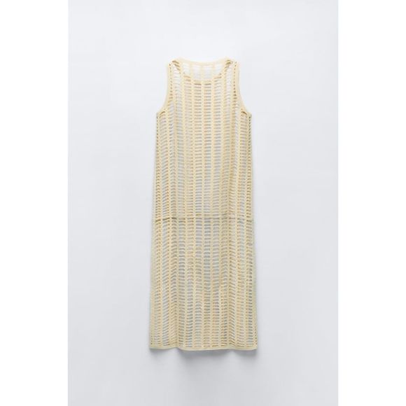 Zara | Dresses | Zara Gold Metallic Thread Mesh Tunic Dress | Poshmark